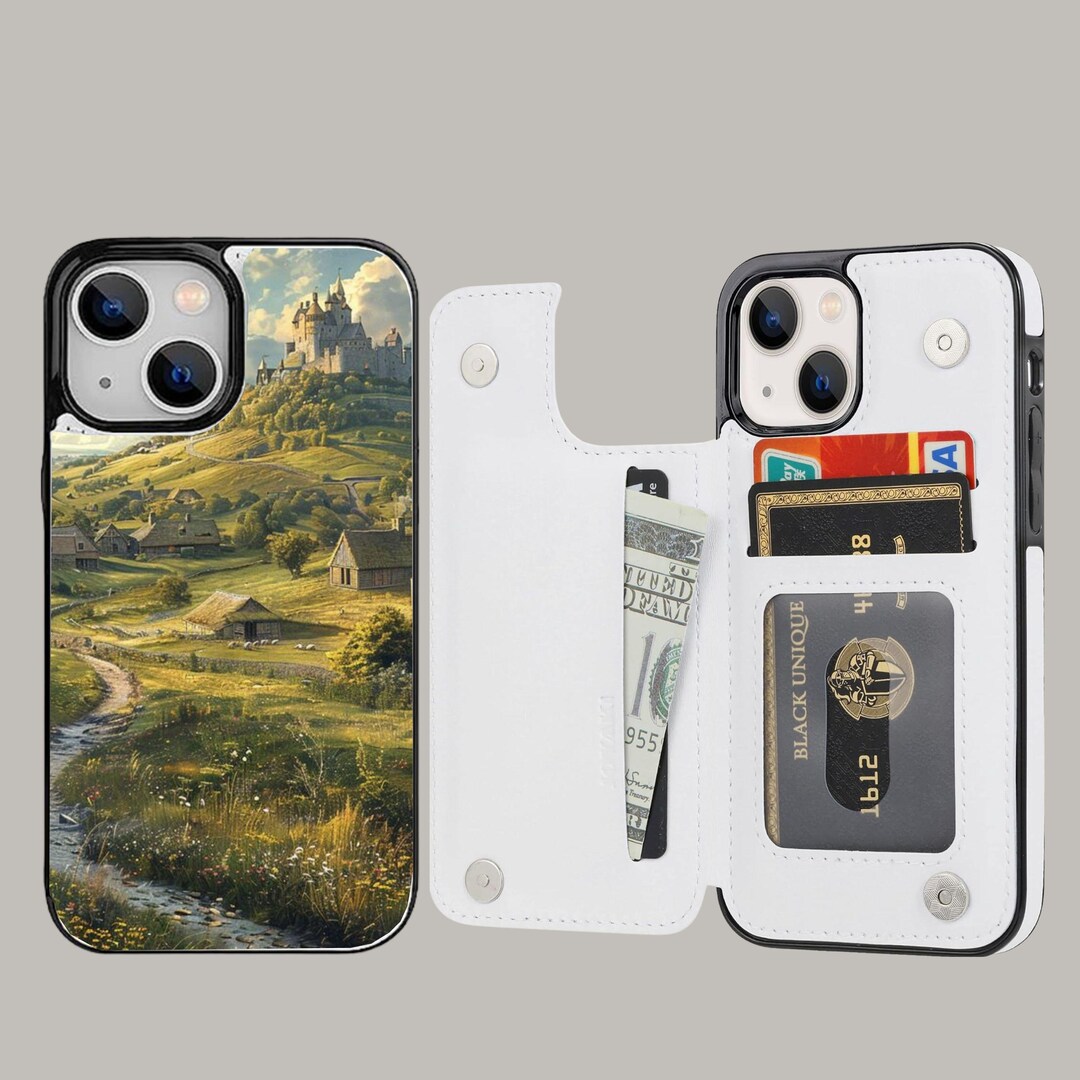 Fantasy Castles Aesthetic Wallet Phone Case With Card Holder for iPhone ...