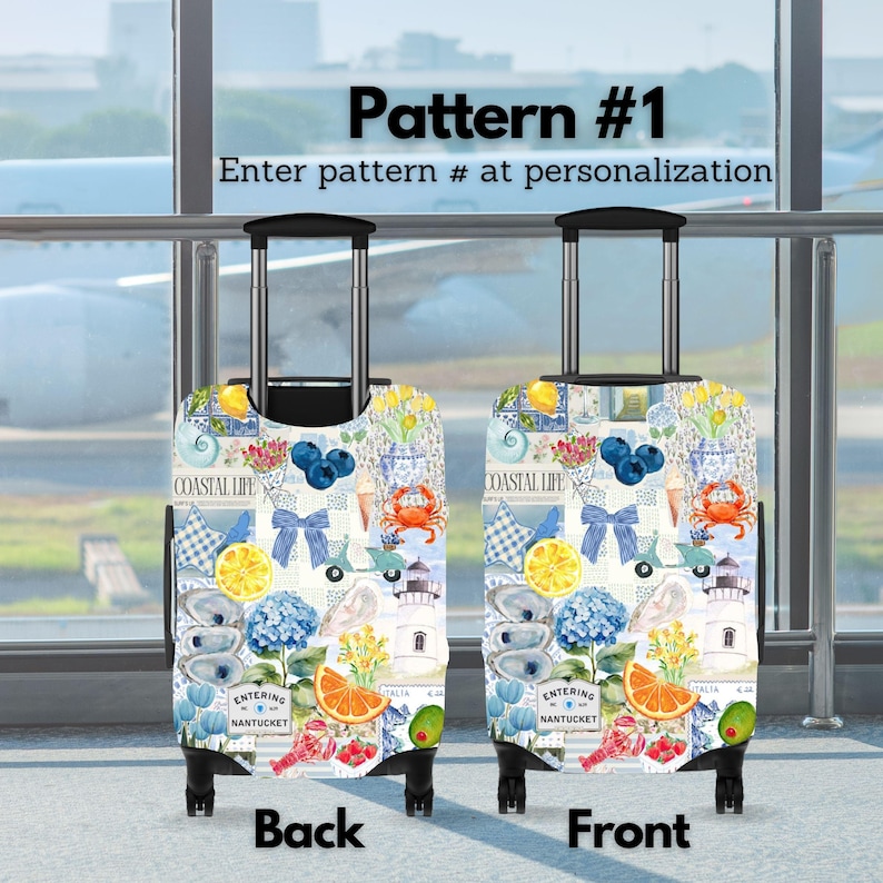 Travel Collage Luggage Cover, Travel Suitcase Cover protector Skins ...