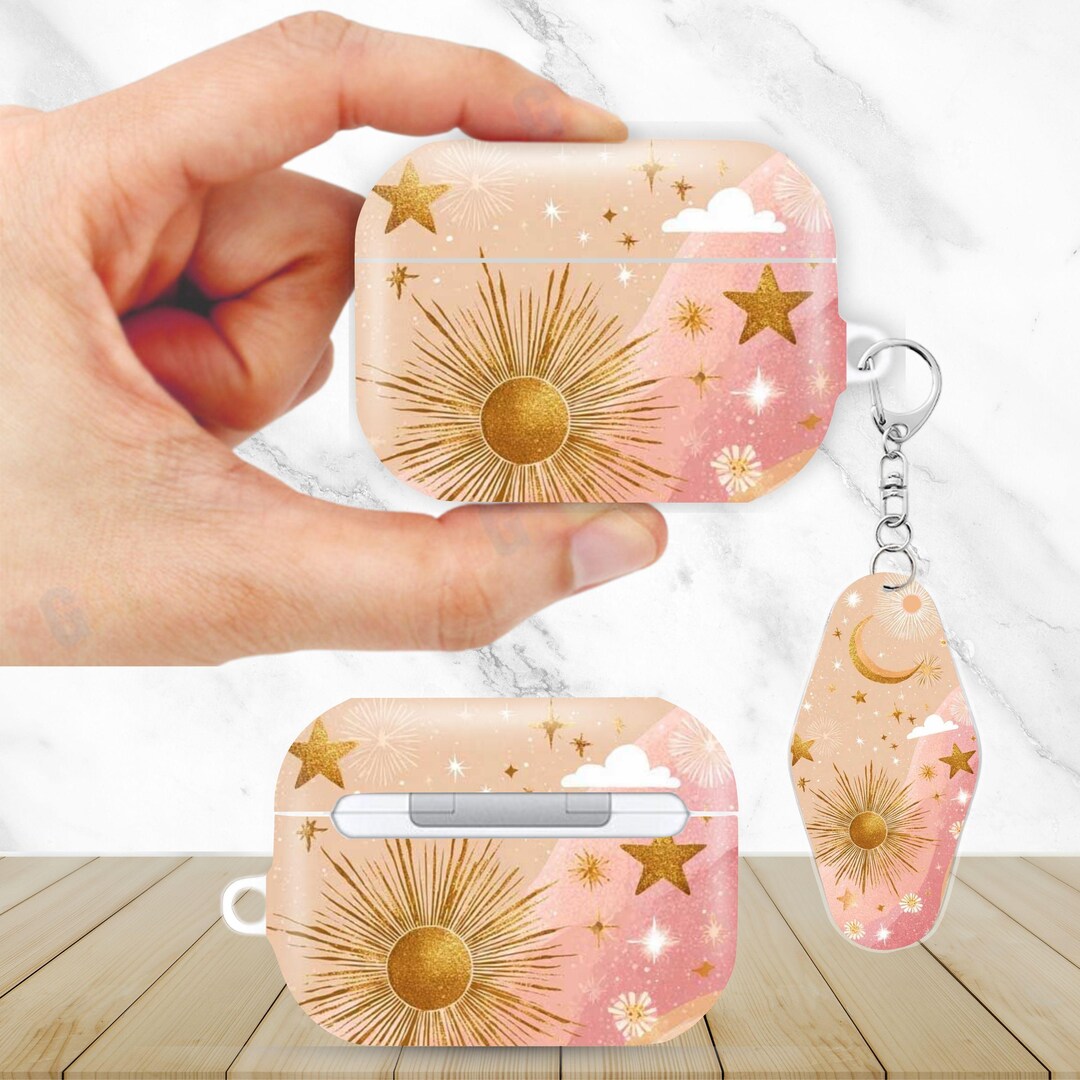 Sun Moon Artwork Aesthetic Airpods Case for Airpods Pro 3 2 1, AirPod 4 ...