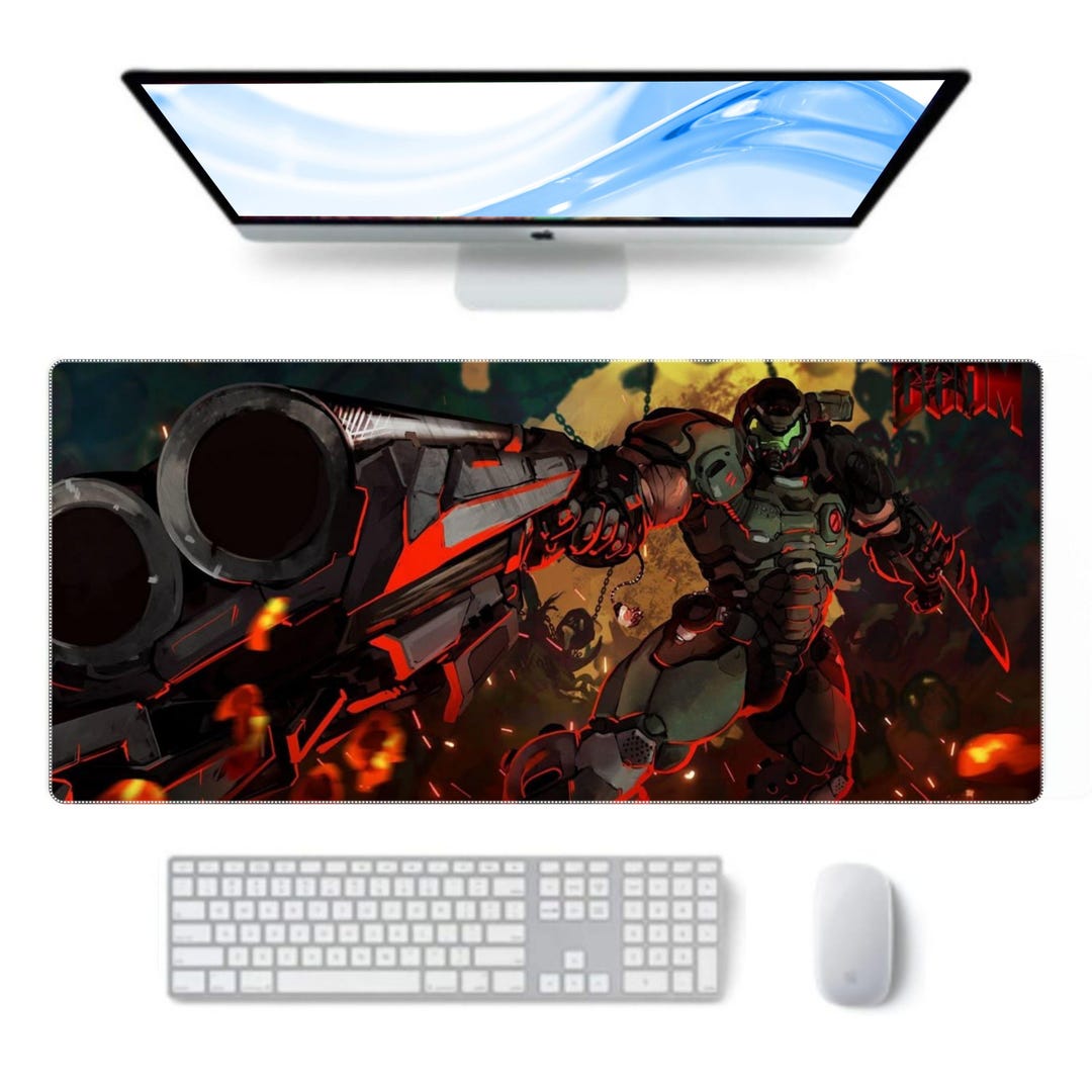 Cute Doom Fanart Desk Mat, Large Mouse Pad, Gaming Mousepad Deskpad ...