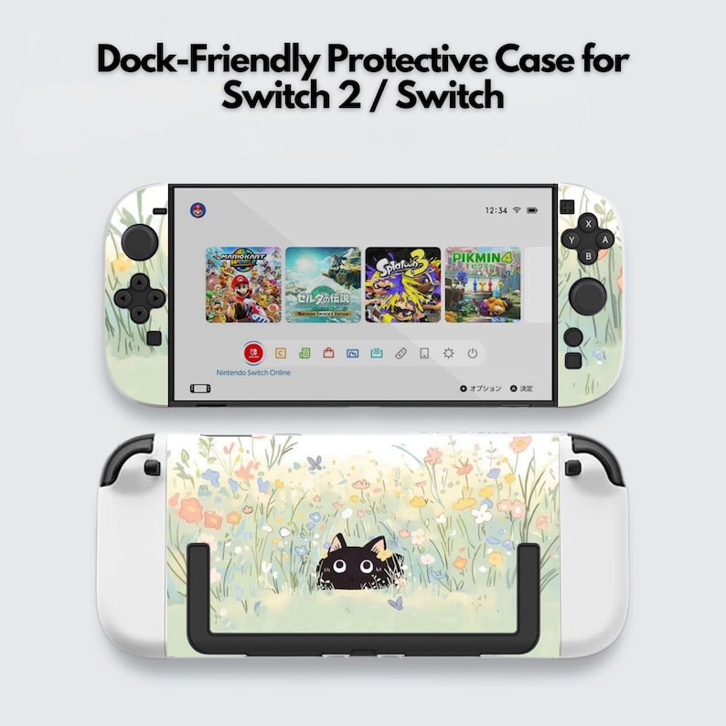 Cute Black Cat Switch Case for Nintendo Switch 2, Switch OLED, Dock ...