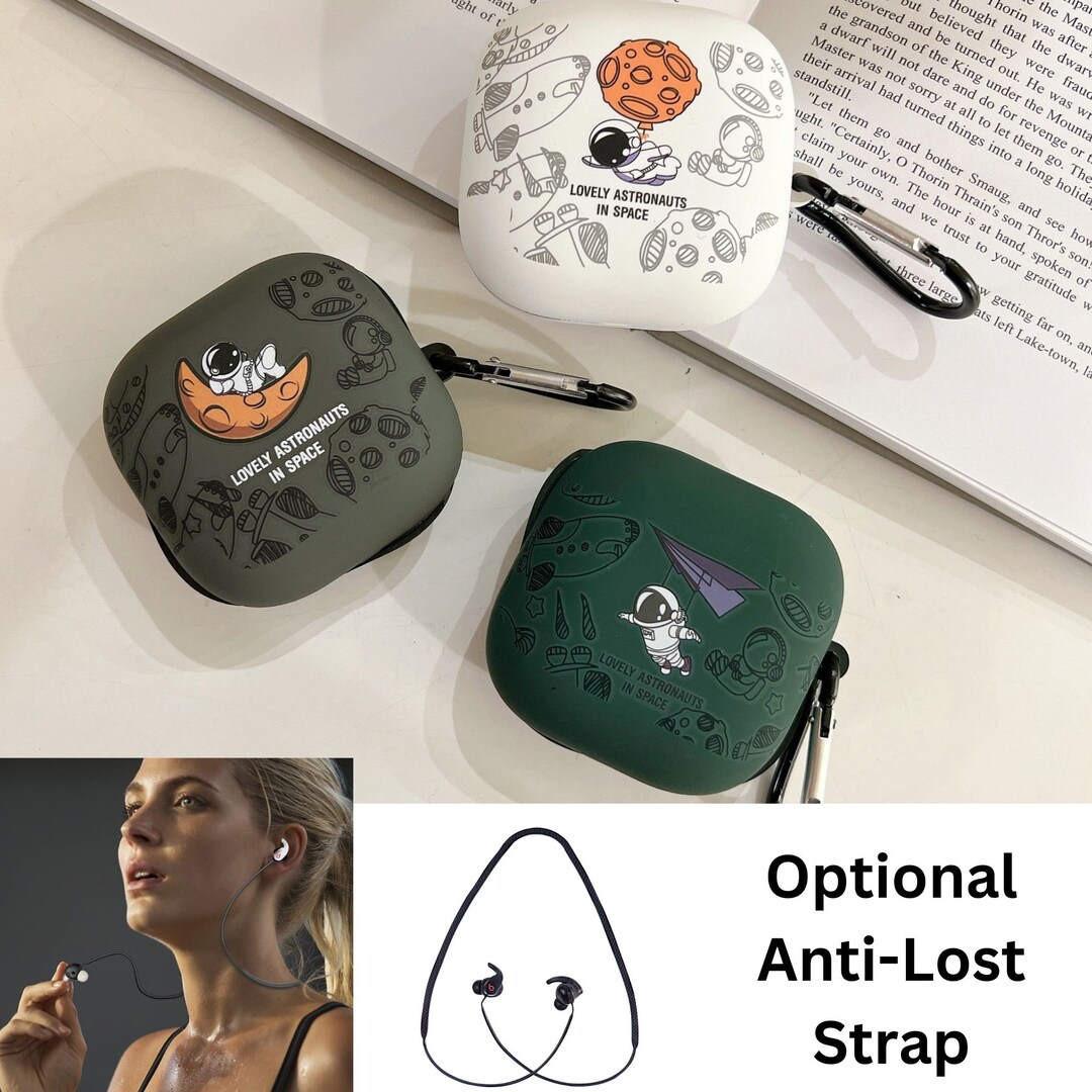 Cute Custom Initial Space Case for Beats Fit Pro With Keychain ...