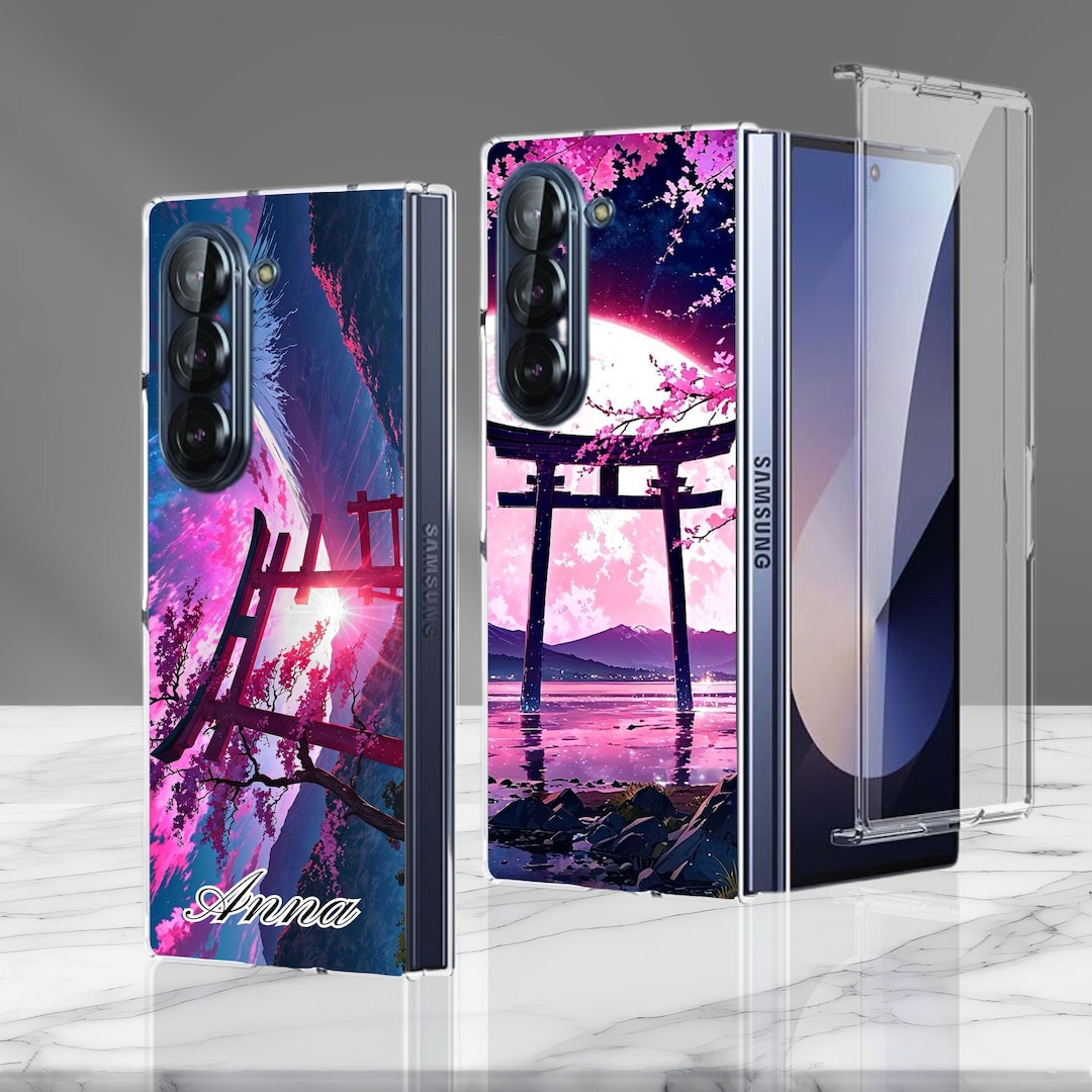 Personalized Cute Japanese Scene Galaxy Zfold Phone Case for Samsung ...