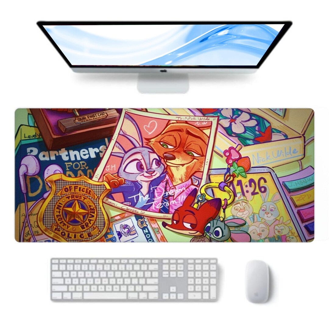 Cute Zoo Animals Fanart Desk Mat, Large Mouse Pad, Gaming Mousepad ...