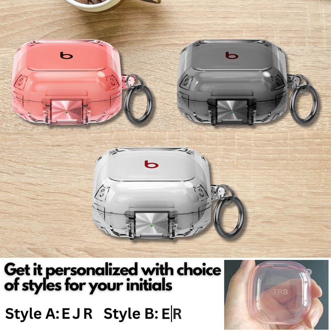 Cute Custom Initial Clear Case for Beats Fit Pro With Keychain ...