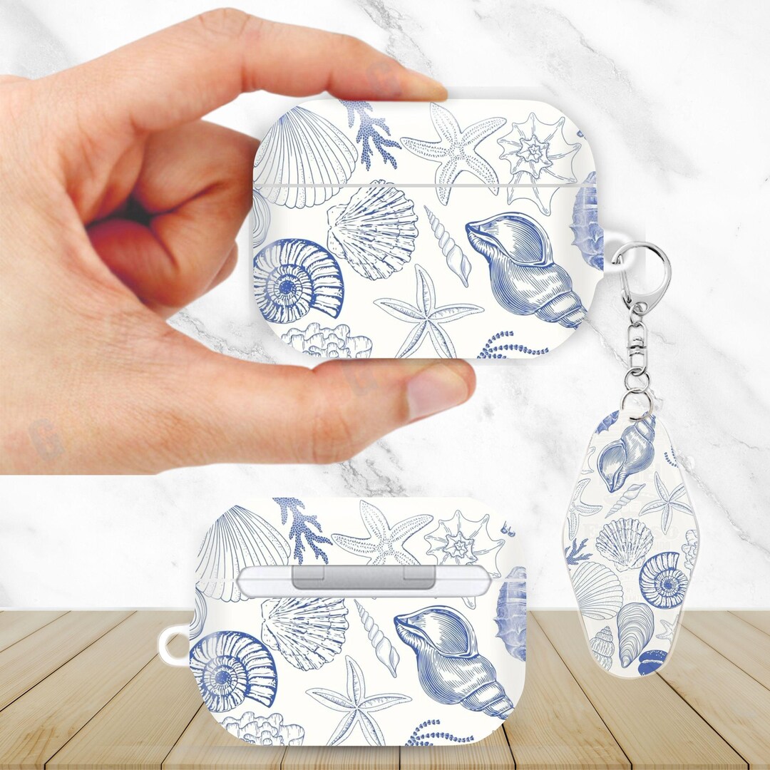 Cute Seashell Art Aesthetic Airpods Case for Airpods Pro 2 1, AirPod 4 ...