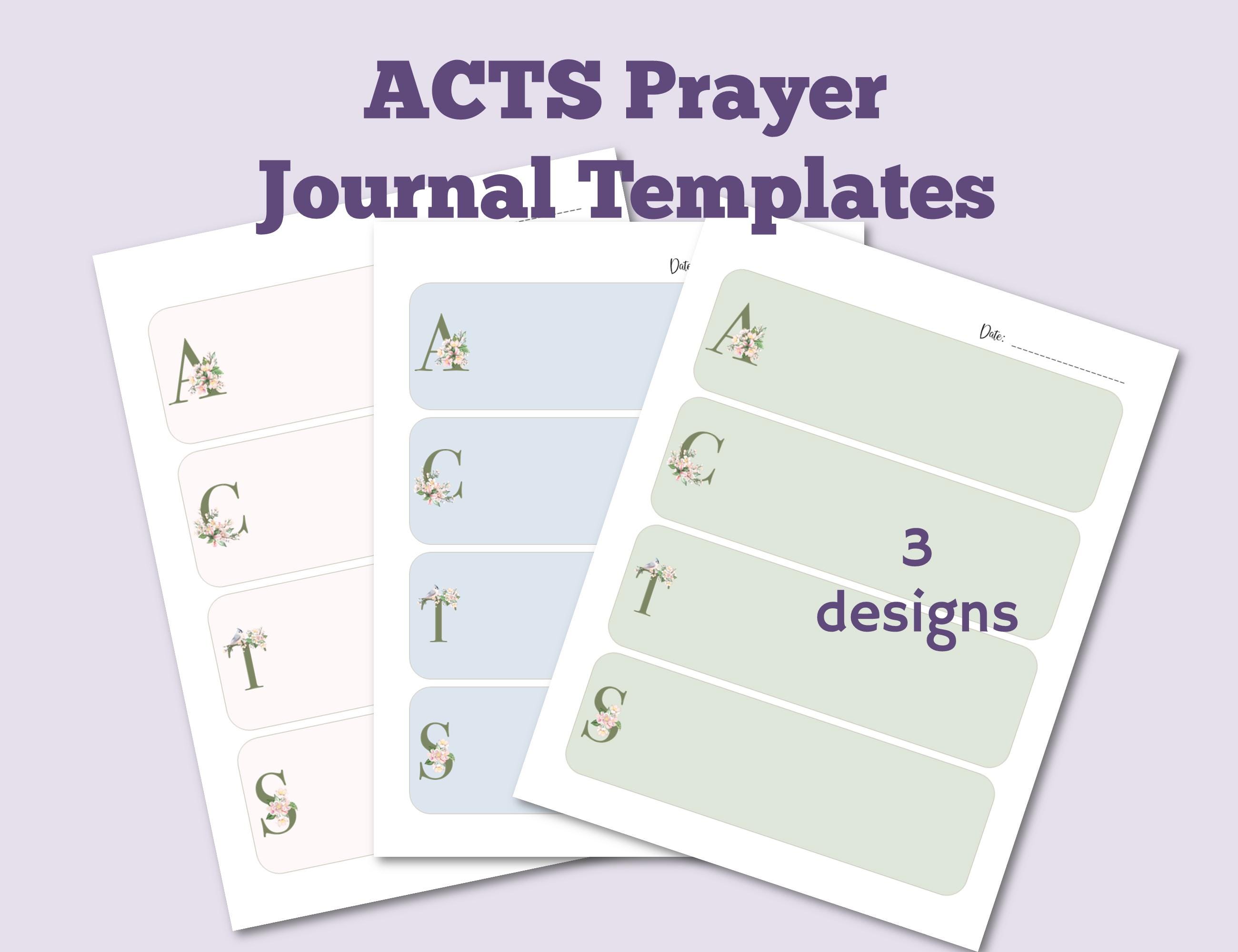 ACTS Prayer Method Templates, Pastel Floral ACTS Prayer Worksheet - Etsy