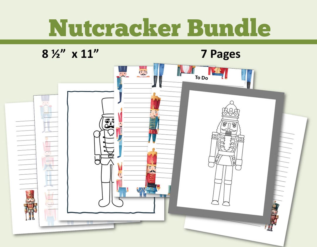 Nutcracker Bundle, Coloring, Journal, and Stationery Pages Plus to Do ...