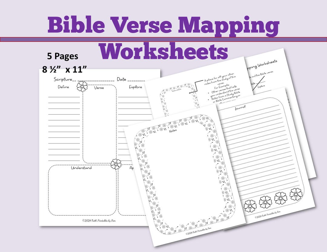 Bible Verse Mapping Worksheets, Bible Study, Verse Mapping Instructions ...