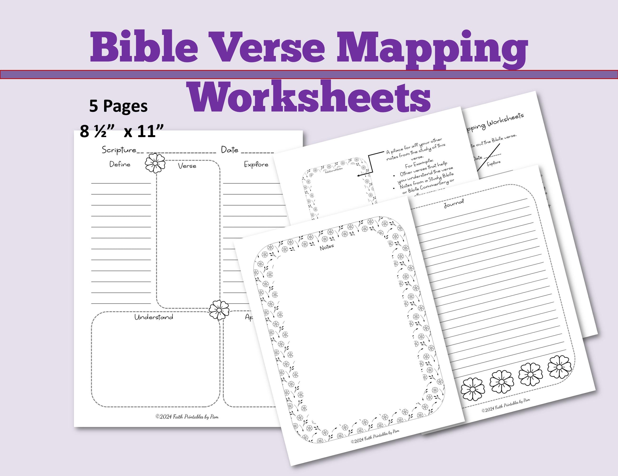 Bible Verse Mapping Worksheets, Bible Study, Verse Mapping Instructions ...