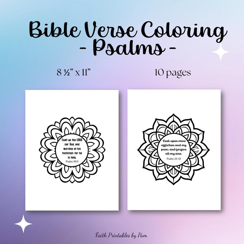 Bible Verse Coloring Pages - Psalm KJV - Mandala Style - Adults - Teens ...