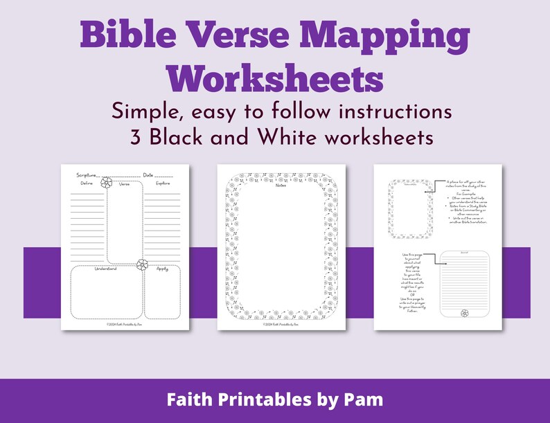 Bible Verse Mapping Worksheets, Bible Study, Verse Mapping Instructions ...