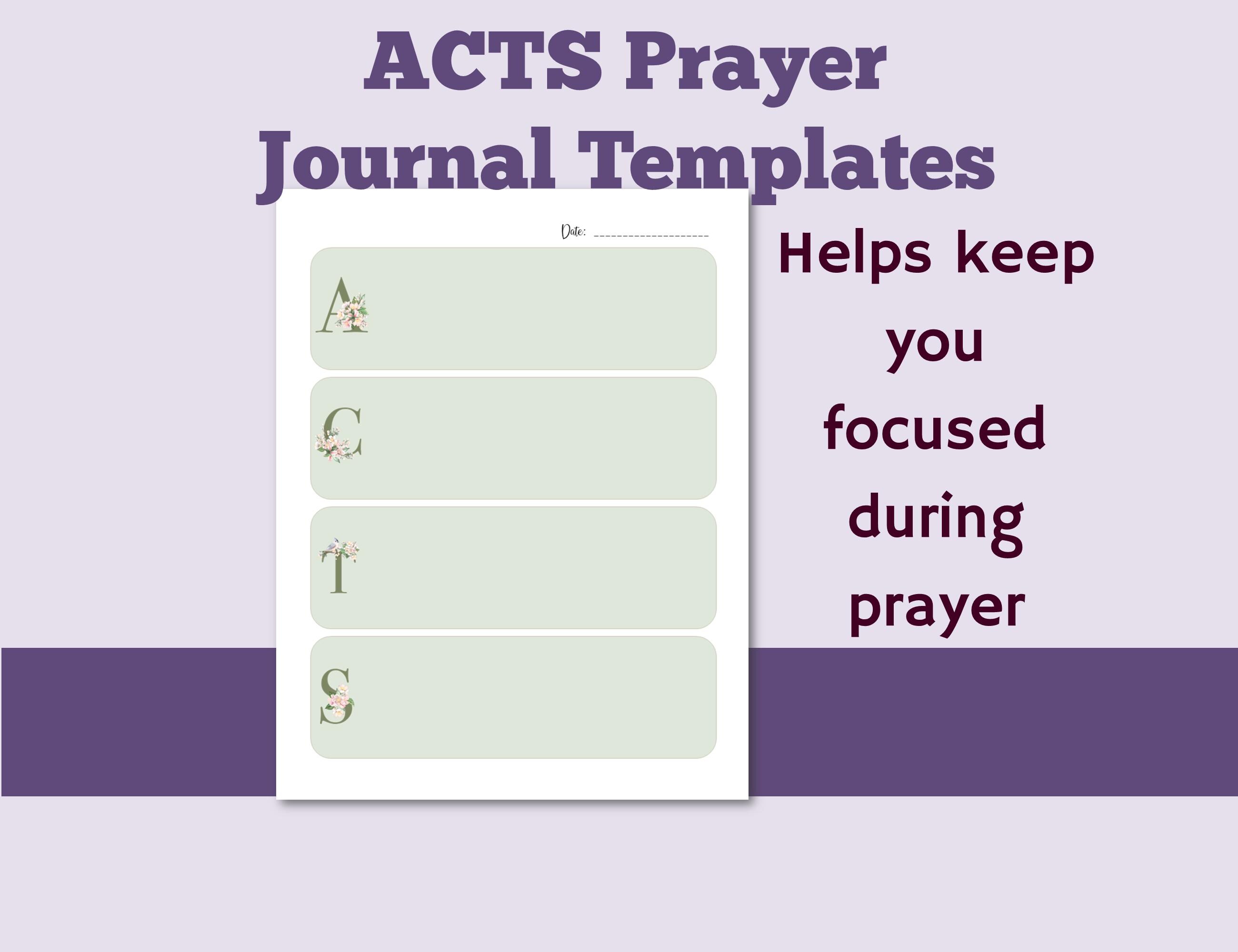 ACTS Prayer Method Templates, Pastel Floral ACTS Prayer Worksheet - Etsy