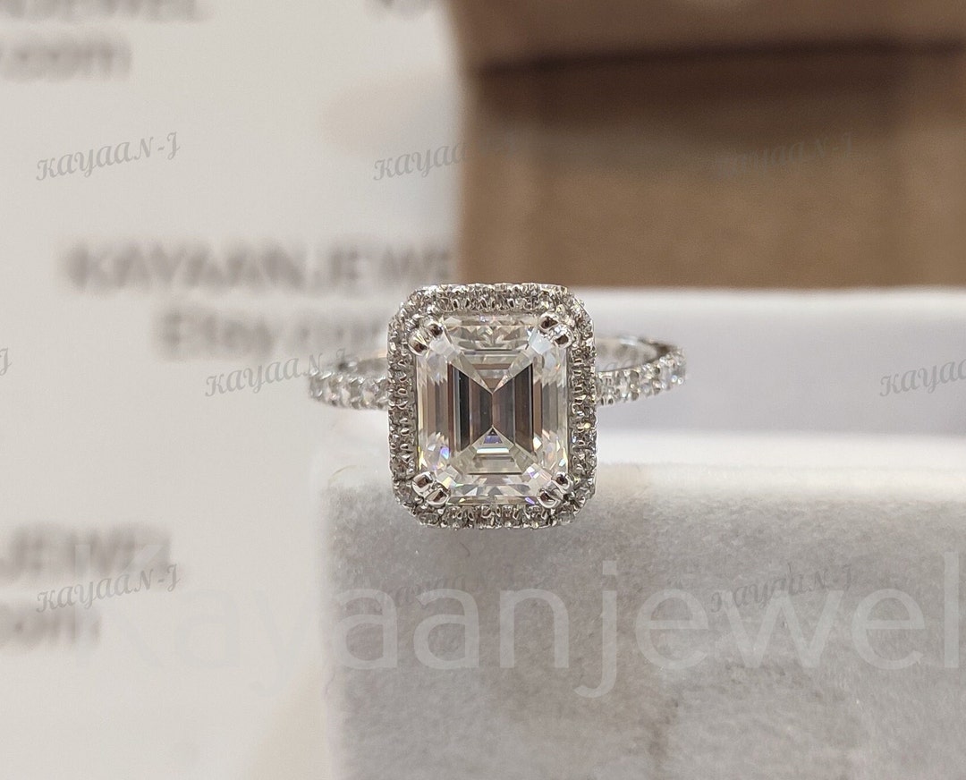 2.30ct White Emerald Cut Wedding Engagement Ring in 925 Sterling Silver,rings for Women,antique ...