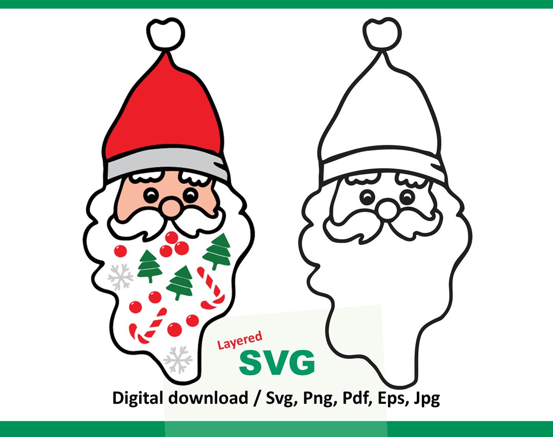 Christmas Santa Svg Santa Face Svg Santa Cut File Cricut - Etsy