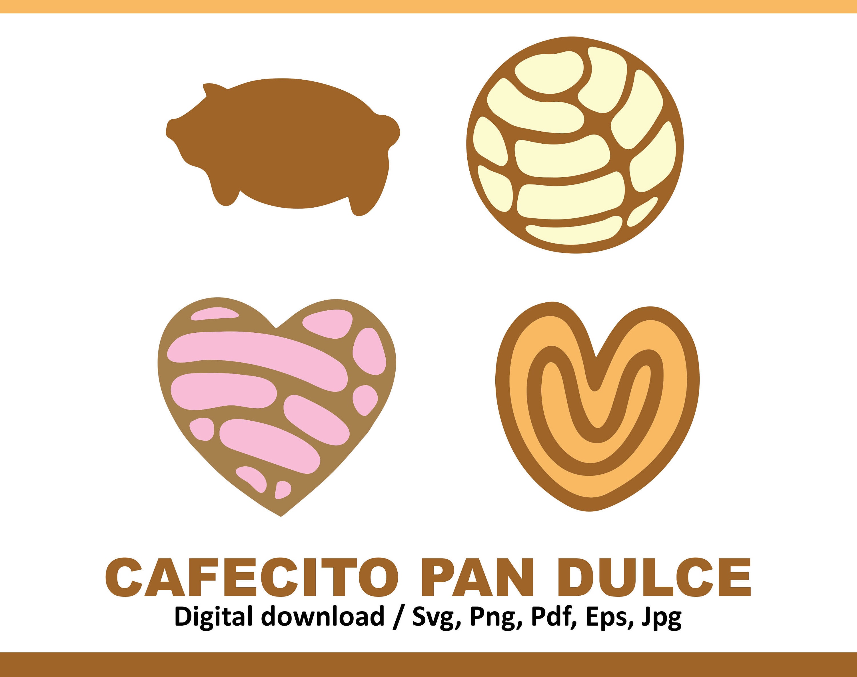 Cafecito And Chisme Svg Pan Dulce Svg Files For Cricut Concha Etsy México