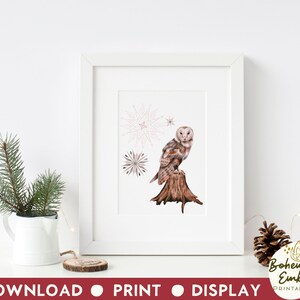 SET OF FIVE Digital Download Winter Boho Printables, Merry Christmas ...