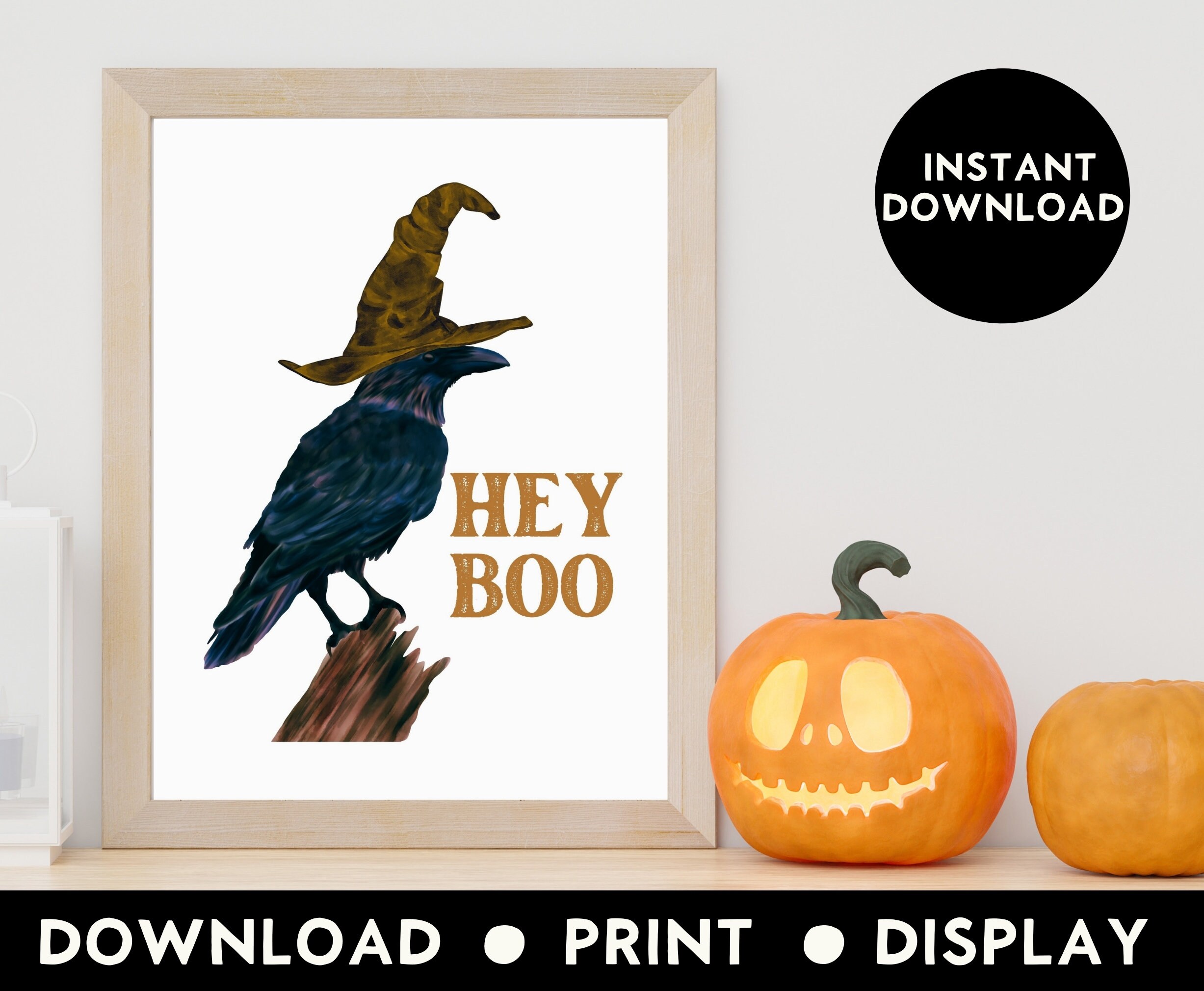 Set of FOUR Printable Boho Halloween Prints, Instant Download ...