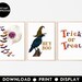 Set of FOUR Printable Boho Halloween Prints, Instant Download ...