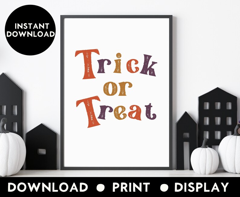 Set of FOUR Printable Boho Halloween Prints, Instant Download ...
