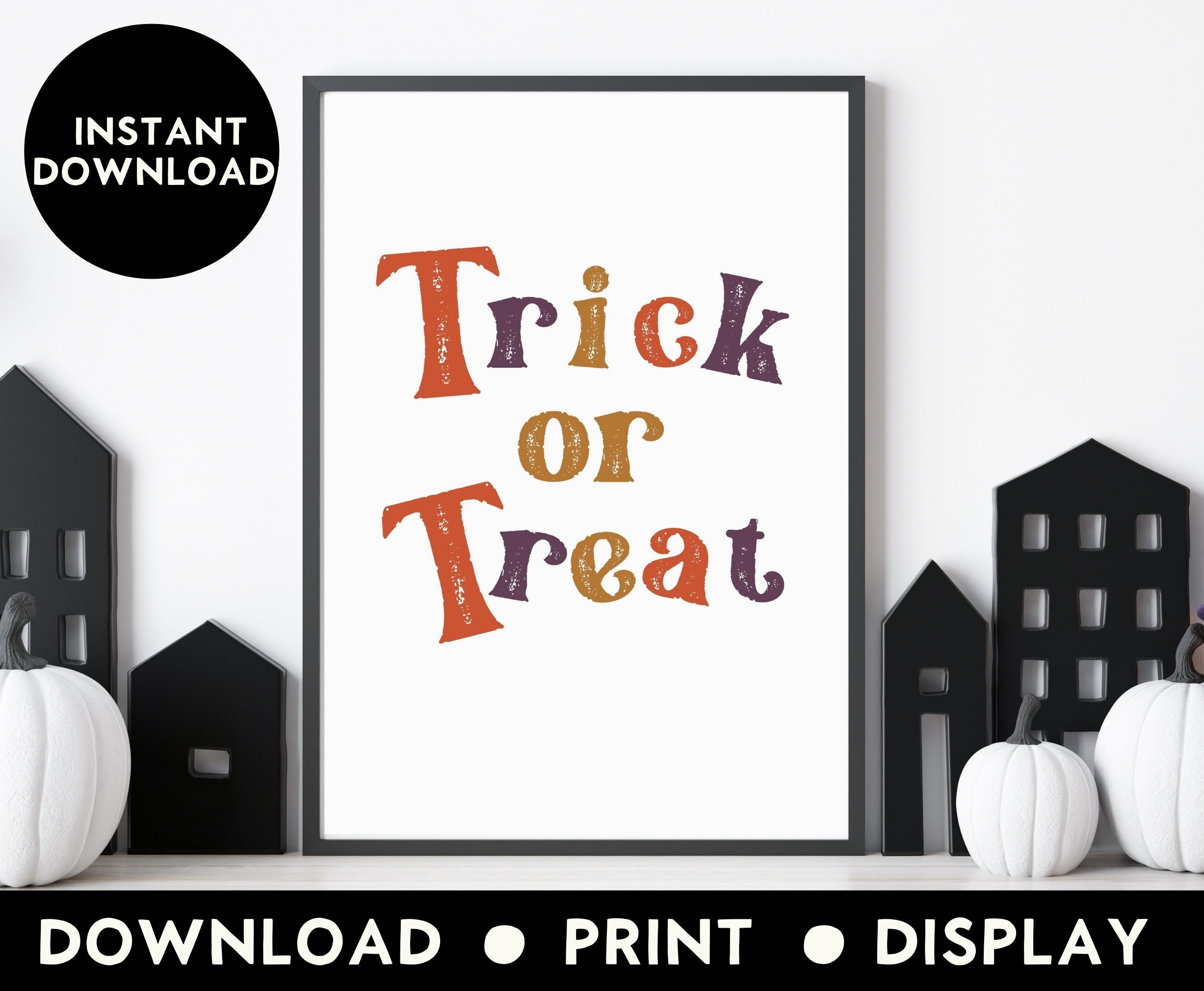 Set of FOUR Printable Boho Halloween Prints, Instant Download ...