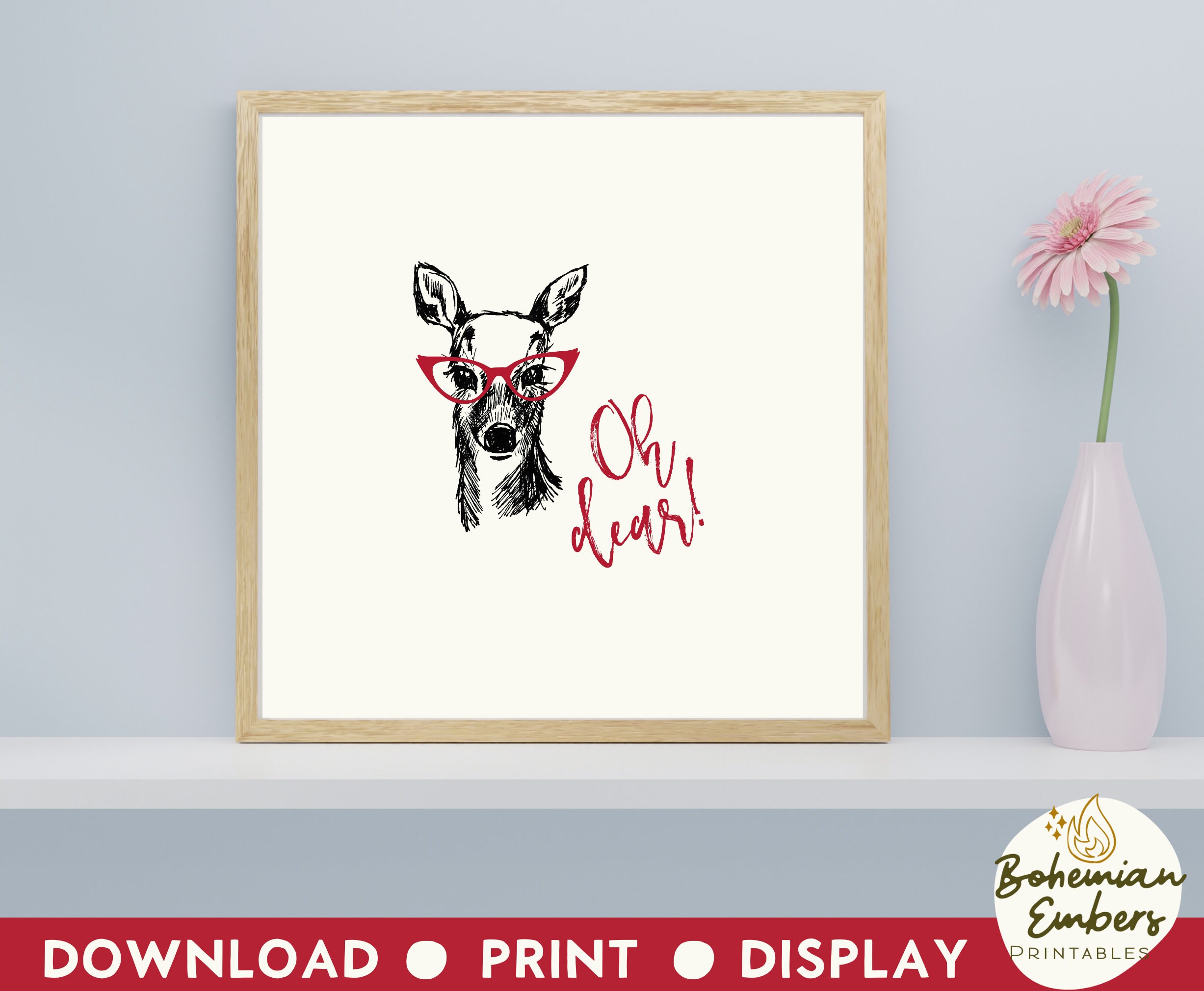 Valentine Printable Oh Dear Print Printable Wall Art - Etsy