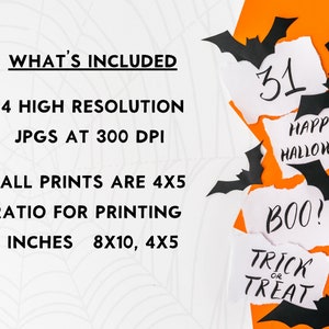 Set of FOUR Printable Boho Halloween Prints, Instant Download ...