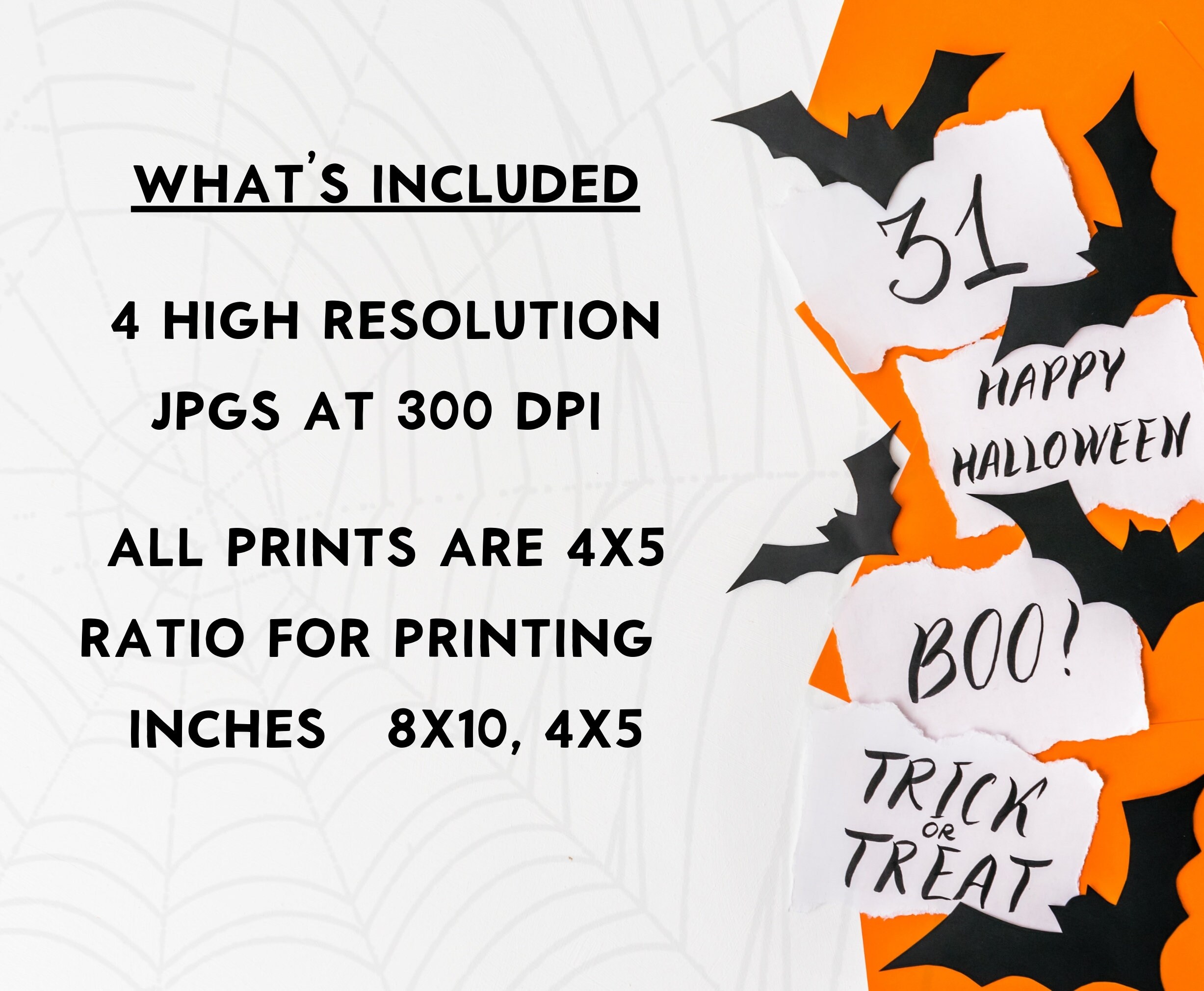 Set of FOUR Printable Boho Halloween Prints, Instant Download ...