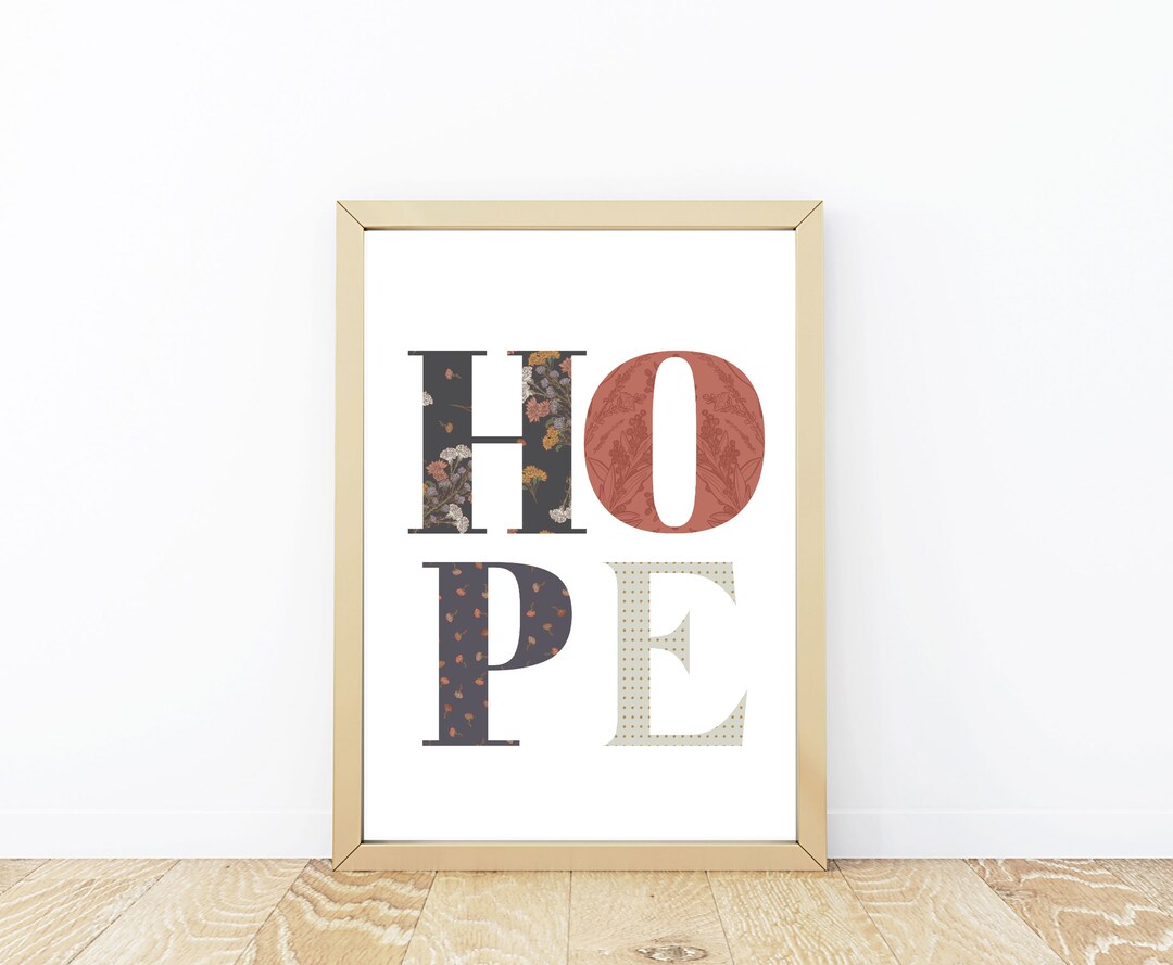 Hope Print, Digital Download, Printable Wall Art, Quote Print, Home ...