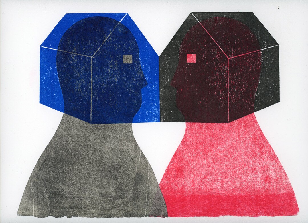 Original Collagraph, Chine Colle Print: Home, Experimentation 11 ...