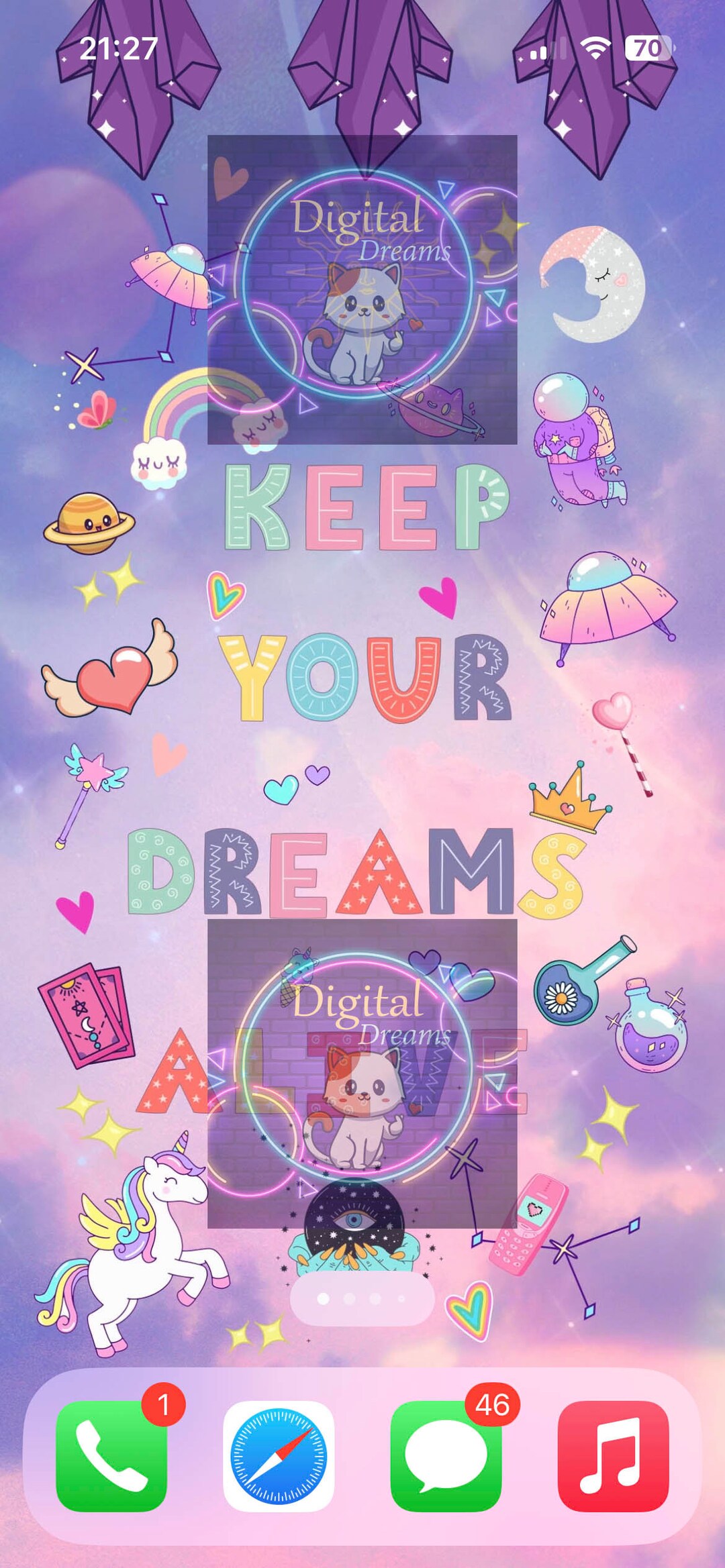 Girly Magic Wallpaper "keep Your Dreams Alive" - Etsy