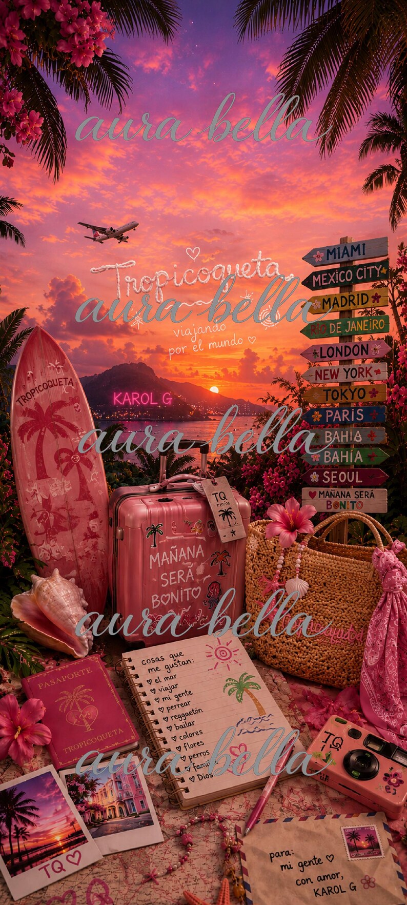 Tropicoqueta Wallpaper | Karol G Inspired Lock Screen | Summer Latina ...