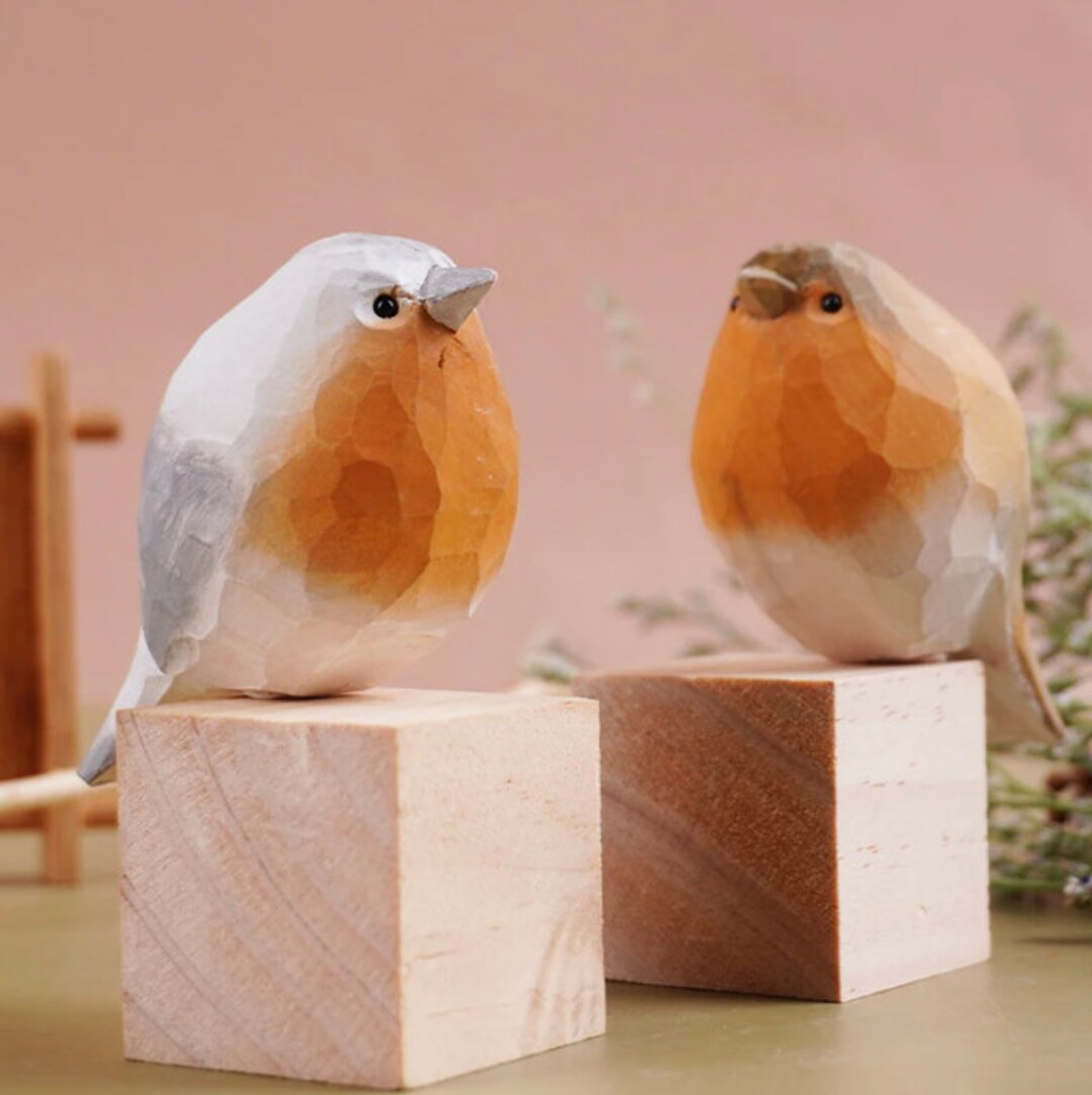 Cute Little Wooden Bird Figurine - Etsy