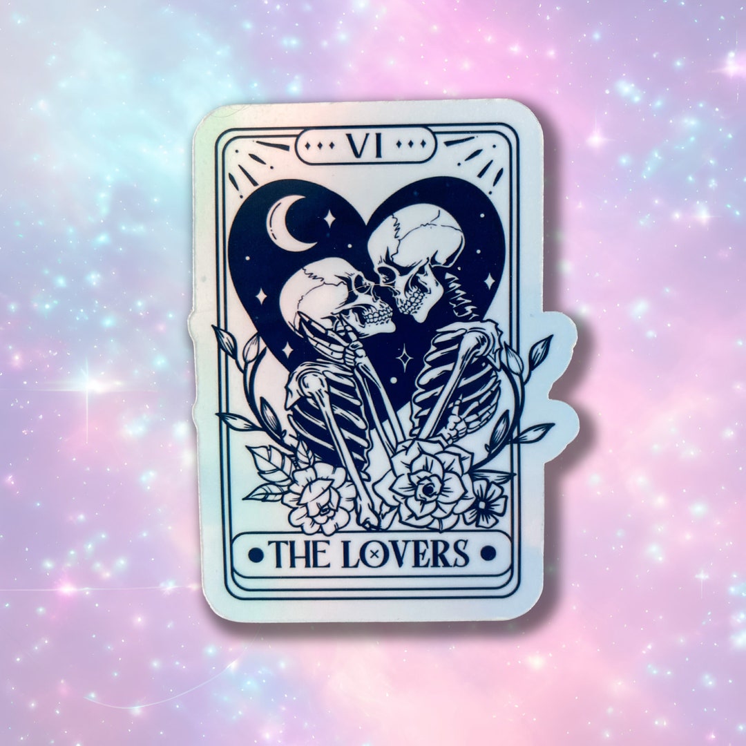 The Lovers Tarot Card Sticker | Skeleton Lovers | Tarot Cards Inspired ...