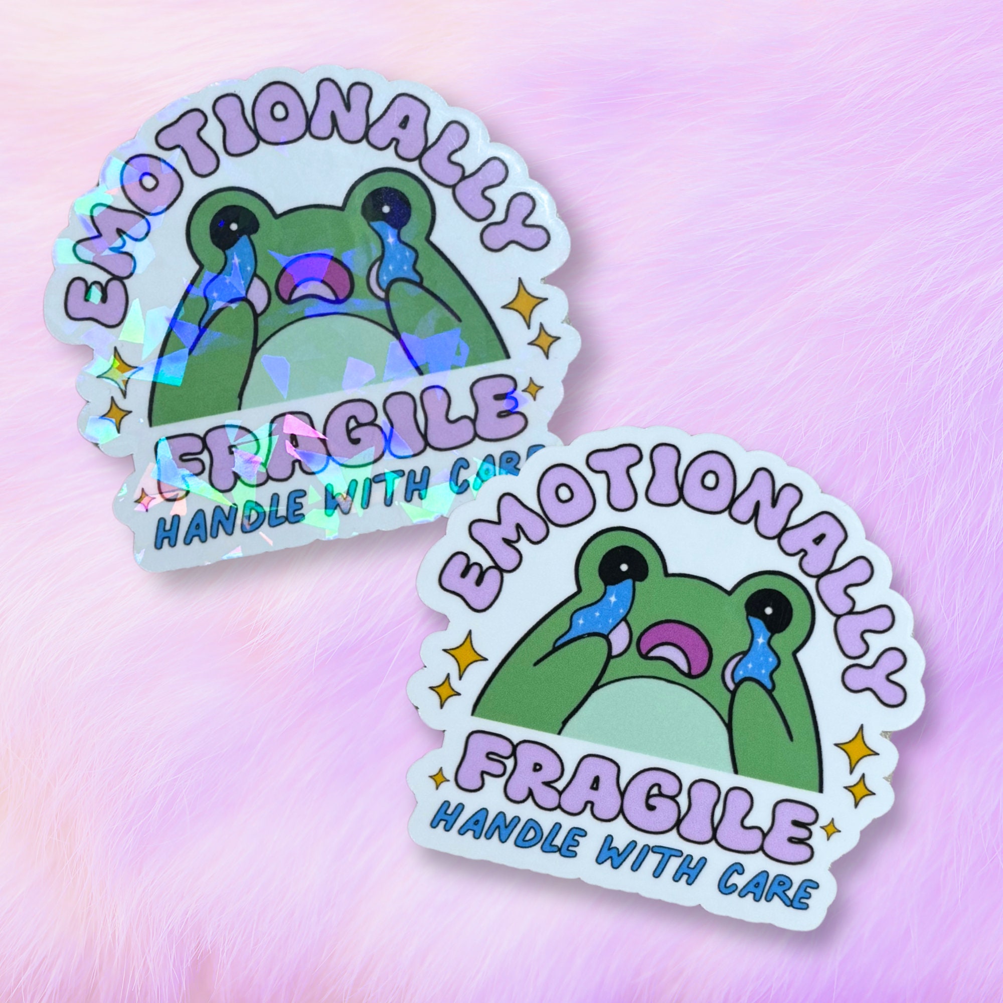 Emotionally Fragile, Handle With Care Sticker Clear and Holographic ...