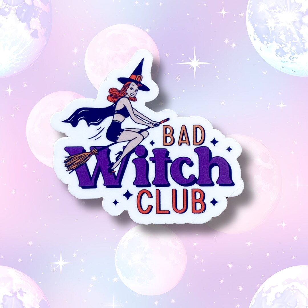 Bad Witch Club Sticker Halloween Aesthetic Pink Halloween Cute Witch ...