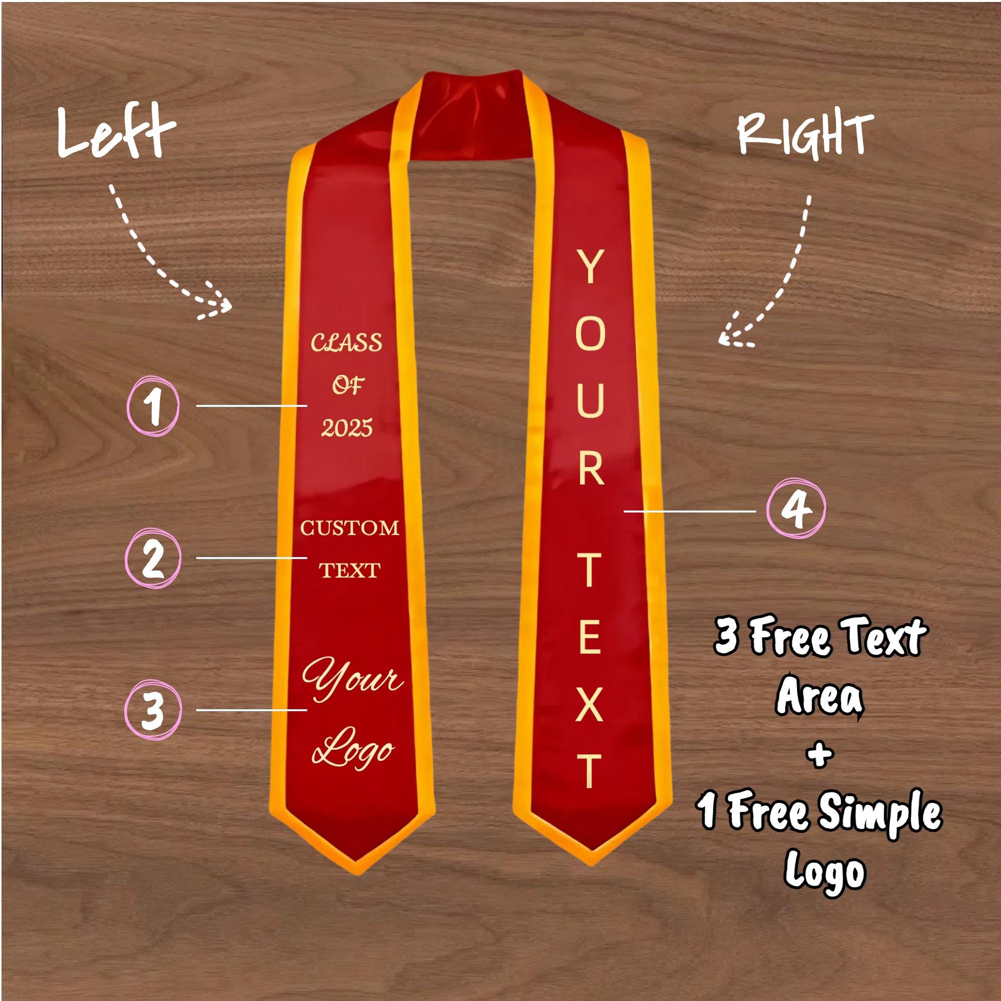 Class of 2025 Sash, Custom Grad Sash, Embroidery Personalized ...