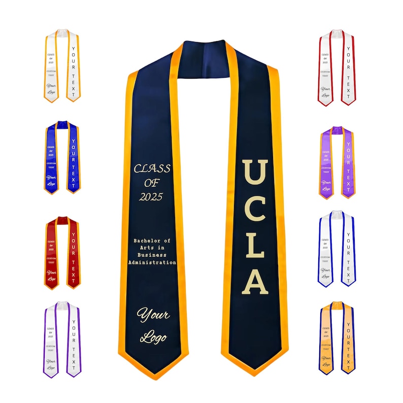 Custom Class of 2025 Graduation Sash: Embroidered Satin Stole ...