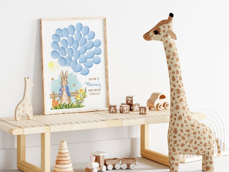 Personalised Peter Rabbit Alternative Guest Book Baby Shower Signature ...