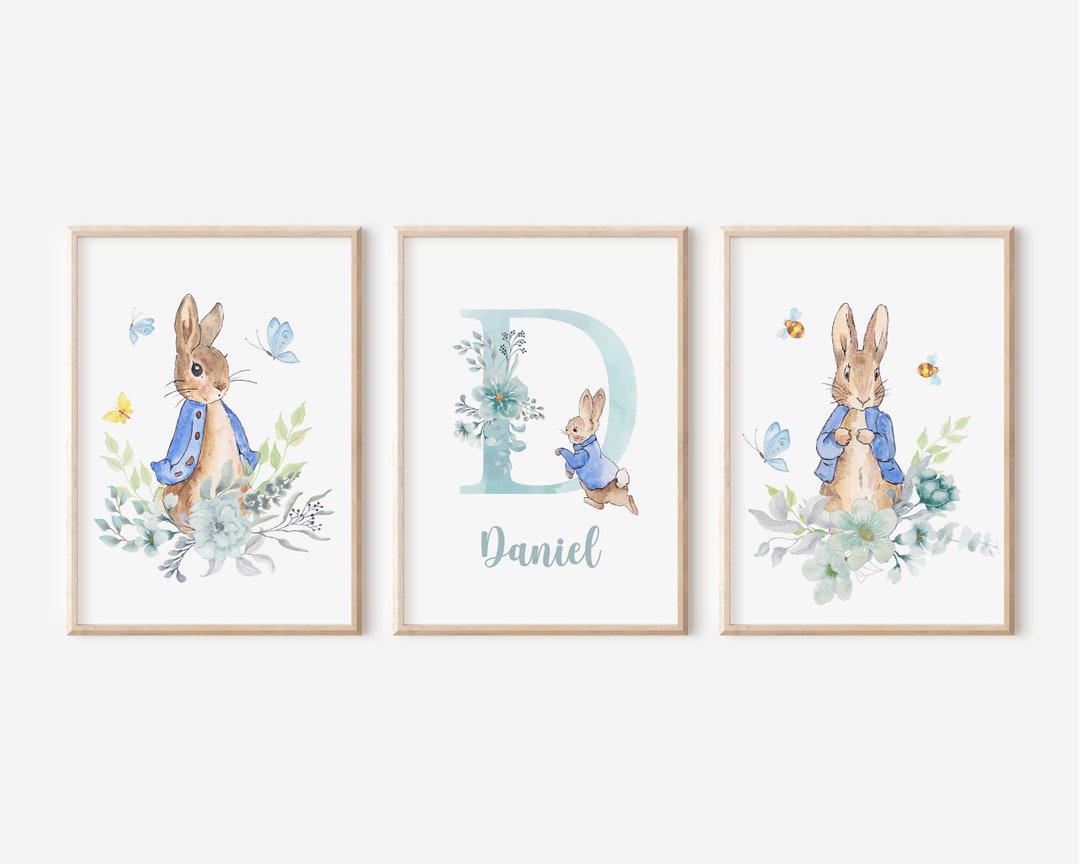 Personalised Peter Rabbit Nursery Decor Set of 3 Beatrix Potter Nursery ...