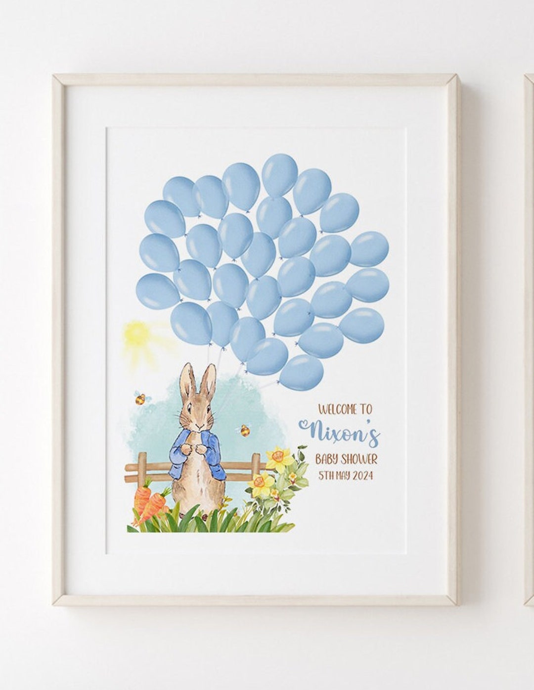 Personalised Peter Rabbit Alternative Guest Book Baby Shower Signature ...