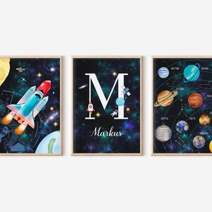 Personalized Printable Space Theme Wall Art Outerspace Nursery Wall ...