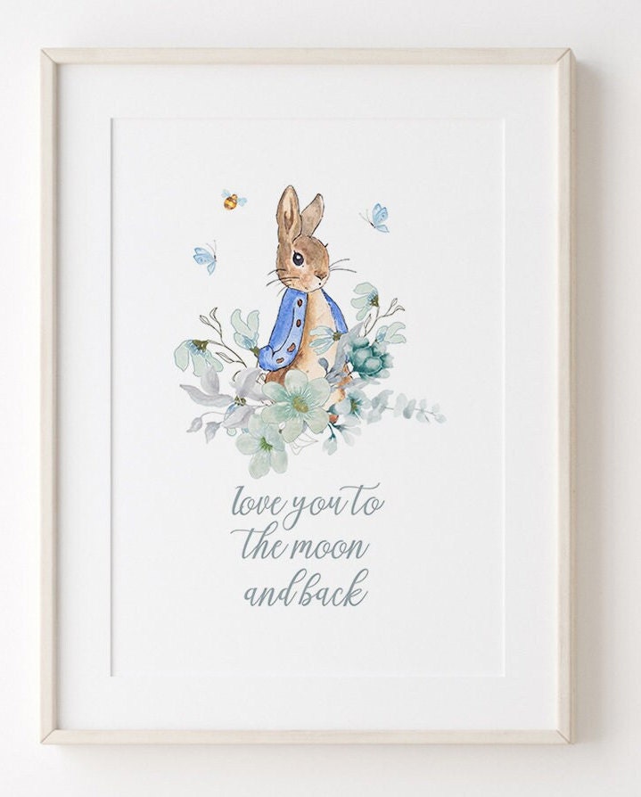 Peter Rabbit Nursery Print Set, Watercolor Kids Room Art (digital ...