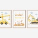 Personalised Construction Wall Decor Set of 3 Kids Room Decor - Etsy