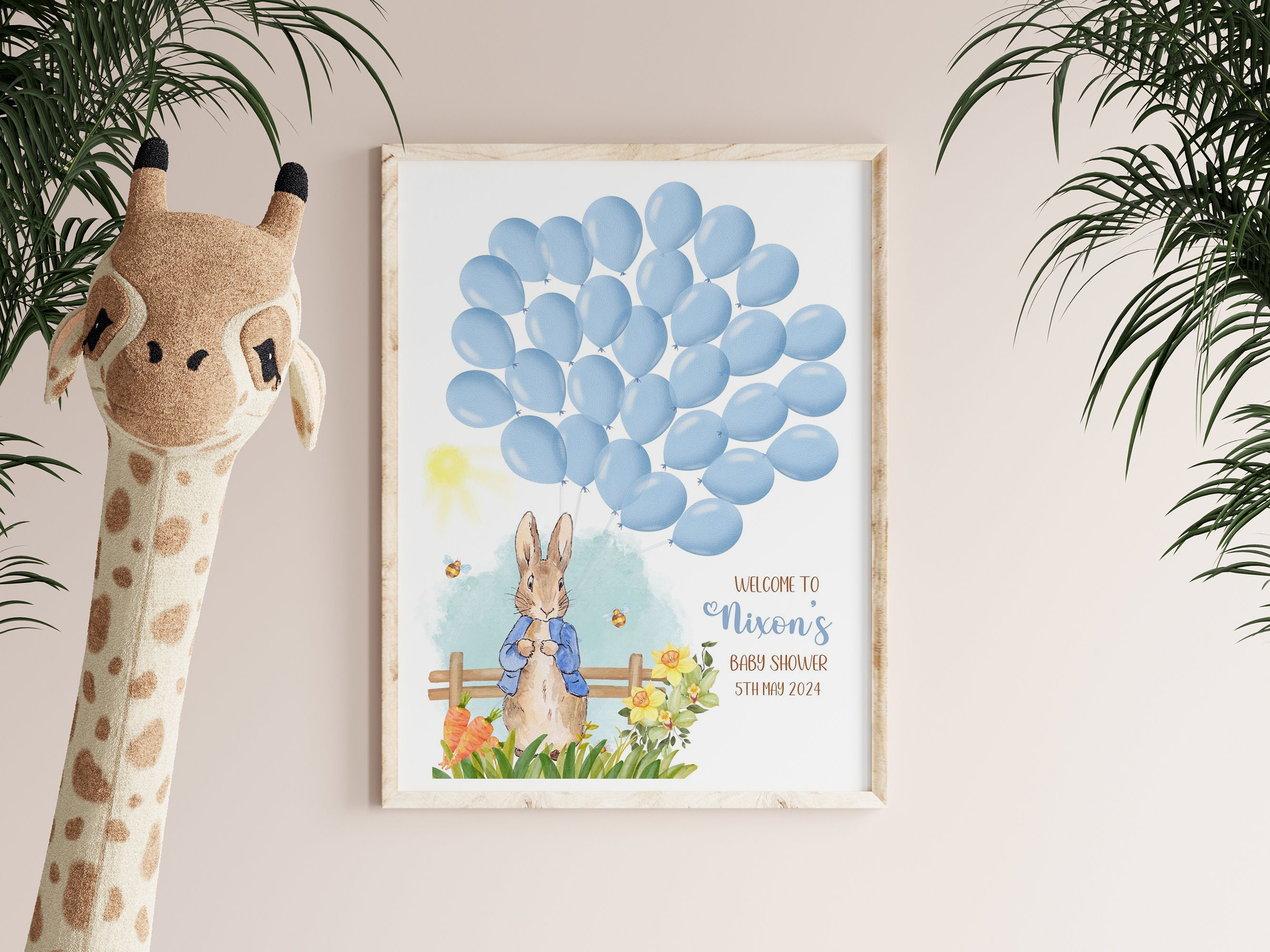 Personalised Peter Rabbit Alternative Guest Book Baby Shower Signature ...
