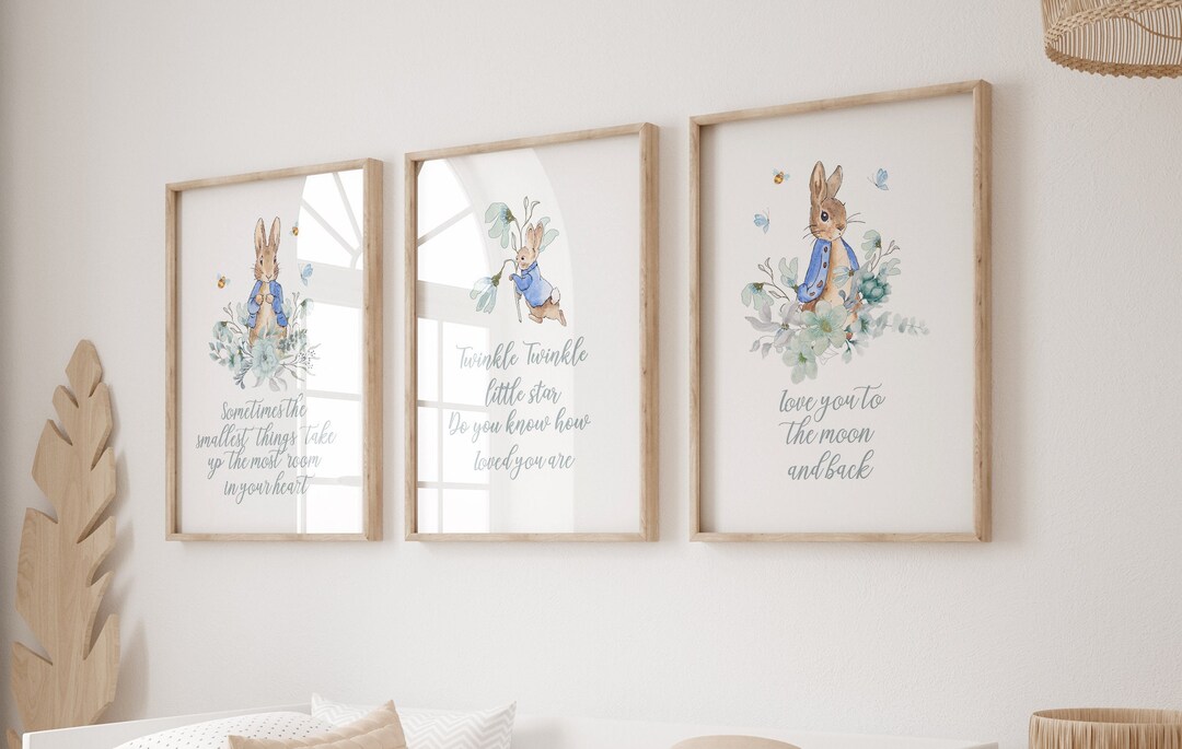 Peter Rabbit Nursery Wall Decor Kids Bedroom Wall Art Boys Decor Room ...