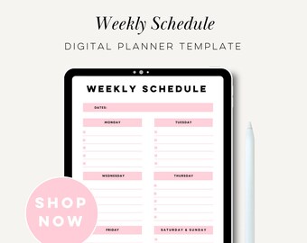 Weekly Schedule Printable, PDF, Digital Download - Etsy UK