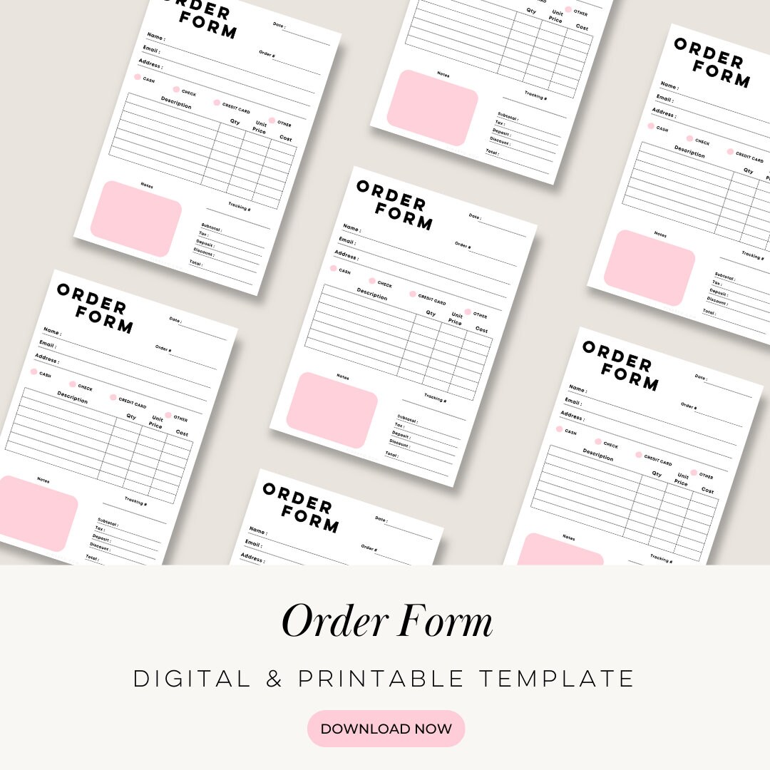 Order Form Printable Instant Download - Etsy