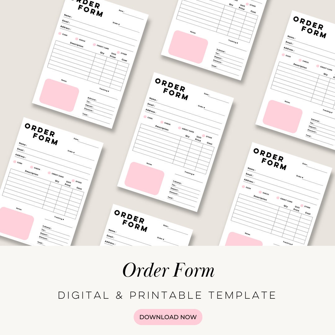 Order Form Printable Instant Download - Etsy