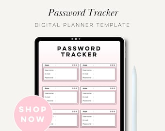 Password Tracker Printable Instant Download PDF - Etsy